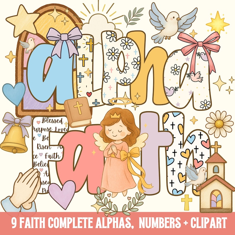Faith Alphabet PNG Bundle, Christian Clipart (digital Download) - Etsy