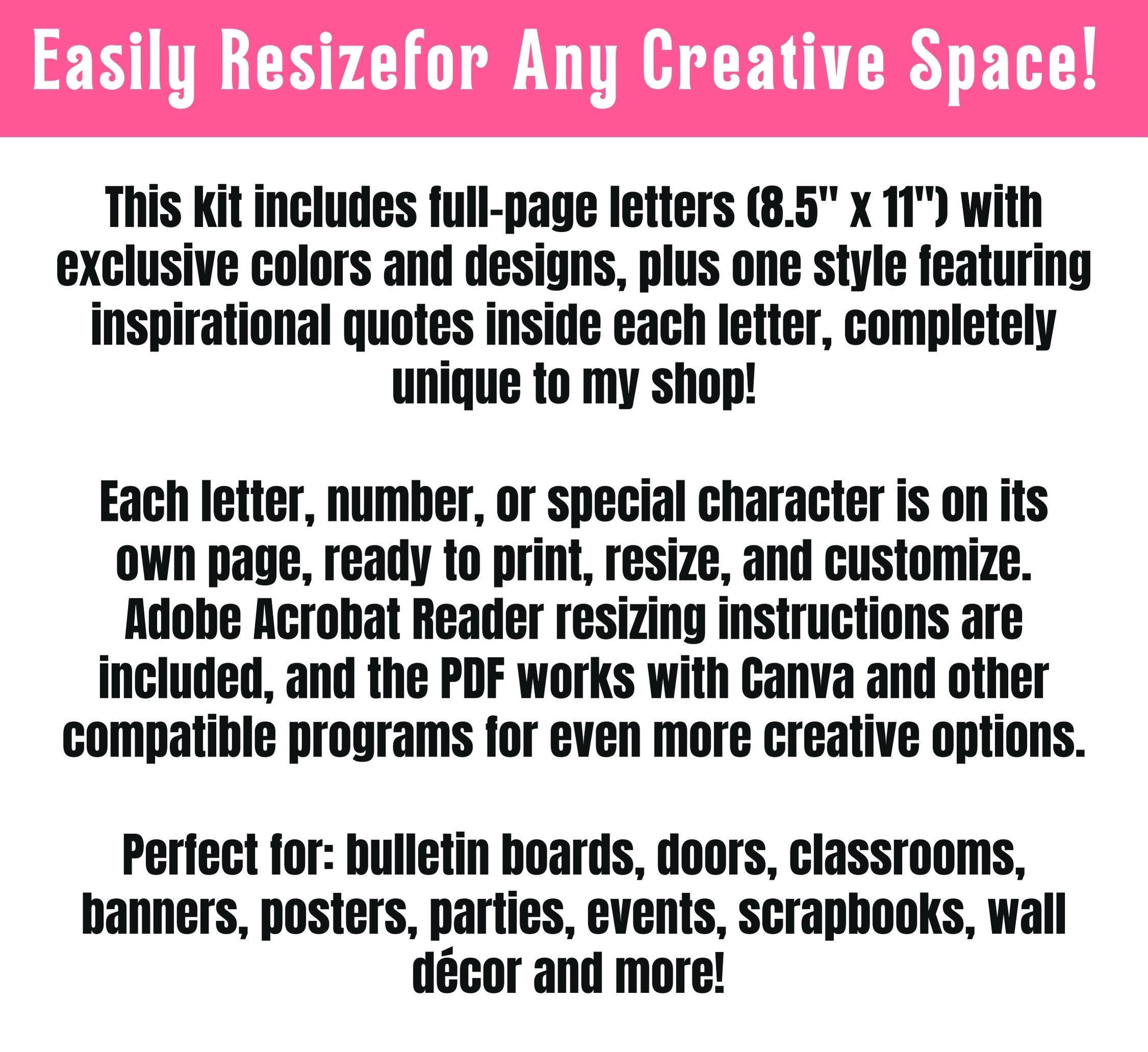 Printable Bulletin Board Letters: Classroom Decor (PDF Download, Google ...