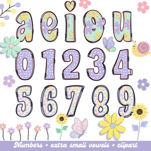 Floral Spring Alphabet Letters PNG Bundle, Summer Mothers Flower ...
