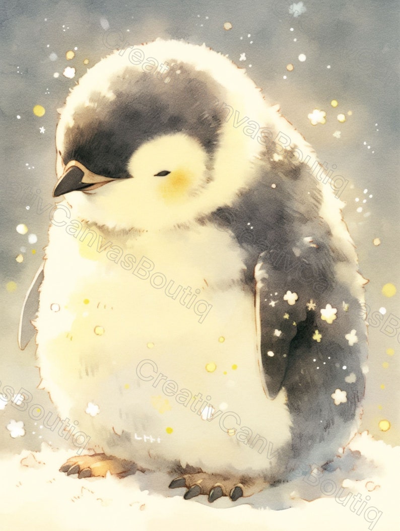 Cute Penguin Set Printable Wall Art, Nursery Wall Decor,watercolor ...