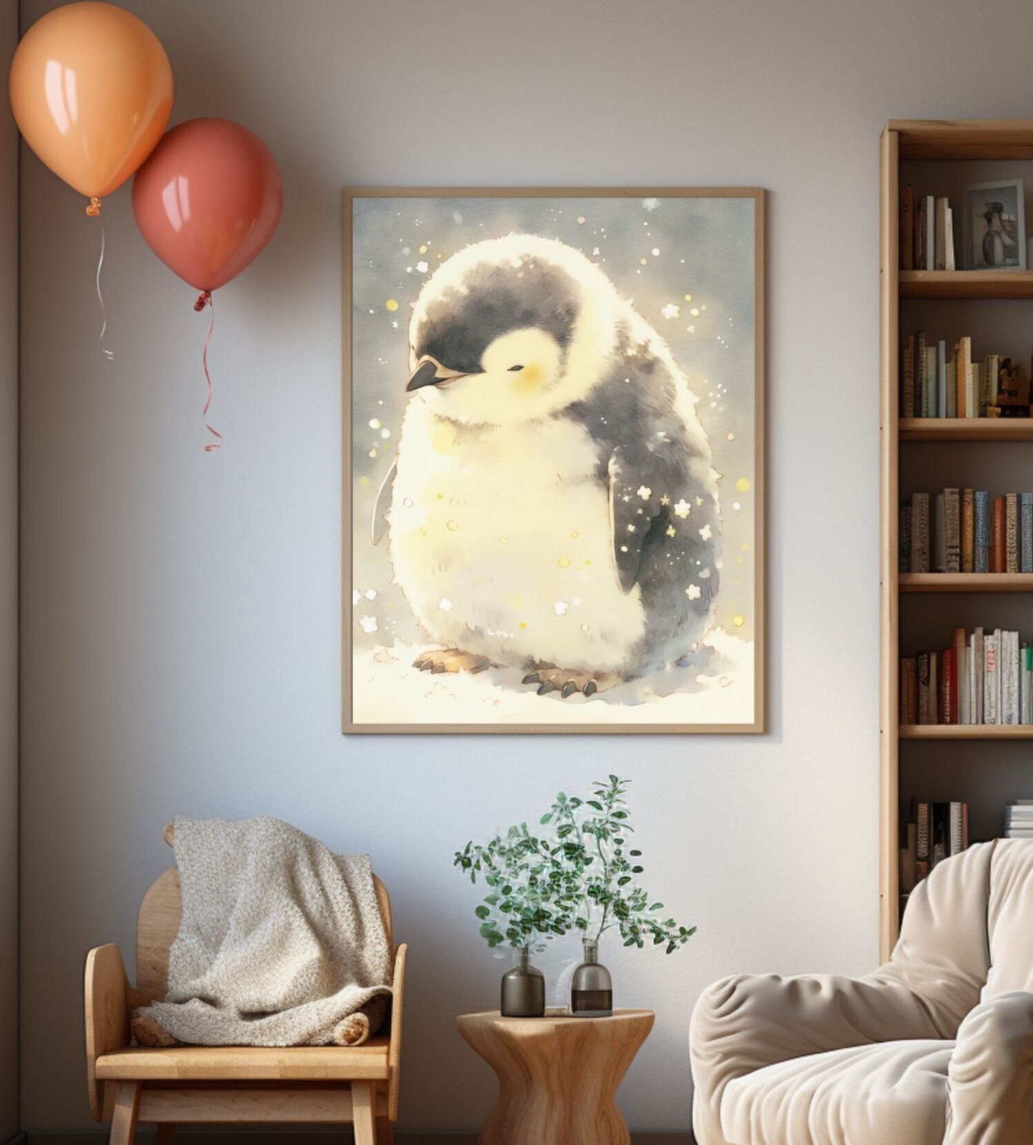Cute Penguin Set Printable Wall Art, Nursery Wall Decor,watercolor ...