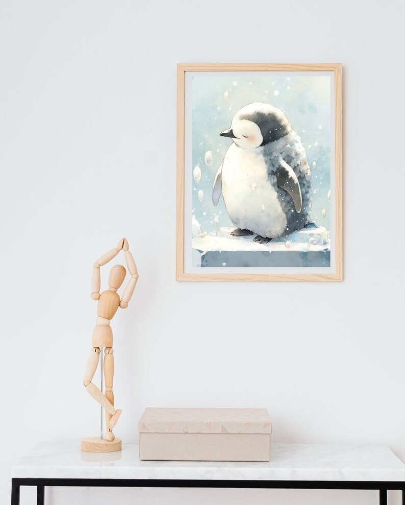 Cute Penguin Set Printable Wall Art, Nursery Wall Decor,watercolor ...