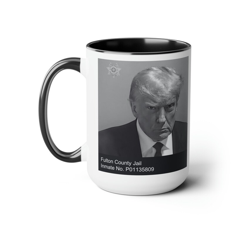 Donald Trump Mugshot Coffee Mug Large Mug, 15 Oz Trump Mugshot Fulton ...