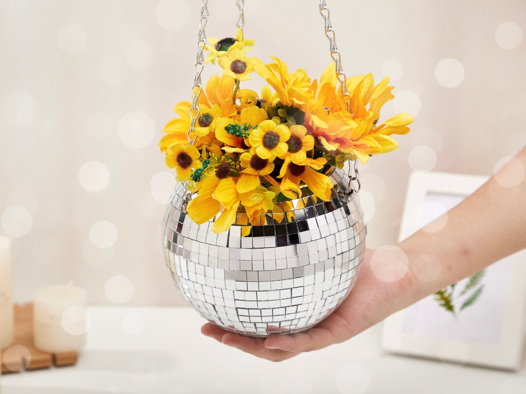 Disco Ball Plant Pot Y2k Funky Home Decor Funky Vase Cute Planter Disco ...