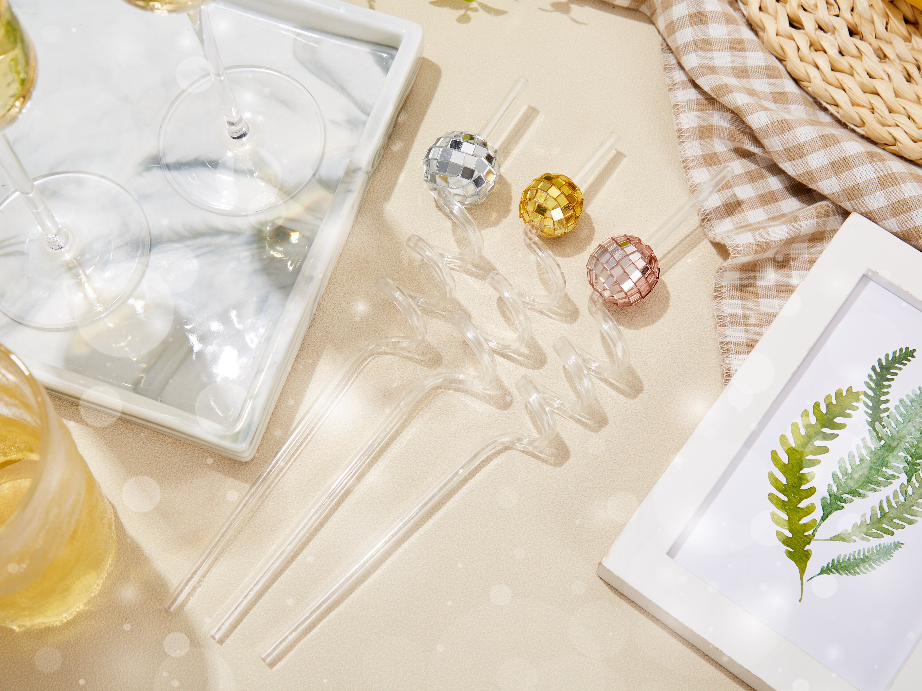 Disco Party Straw Disco Ball Drinking Straw Wedding Straw - Etsy