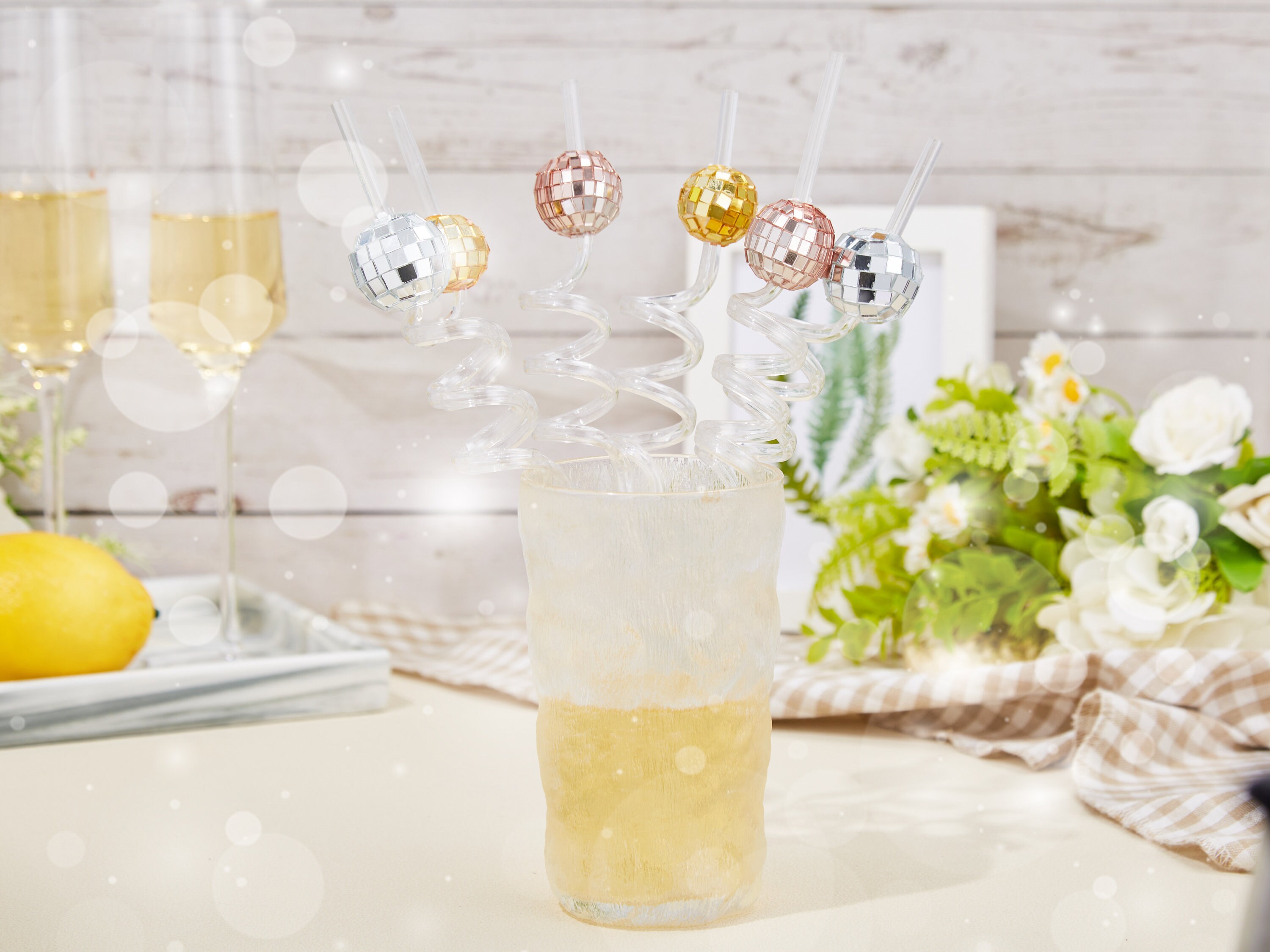 Disco Party Straw Disco Ball Drinking Straw Wedding Straw - Etsy