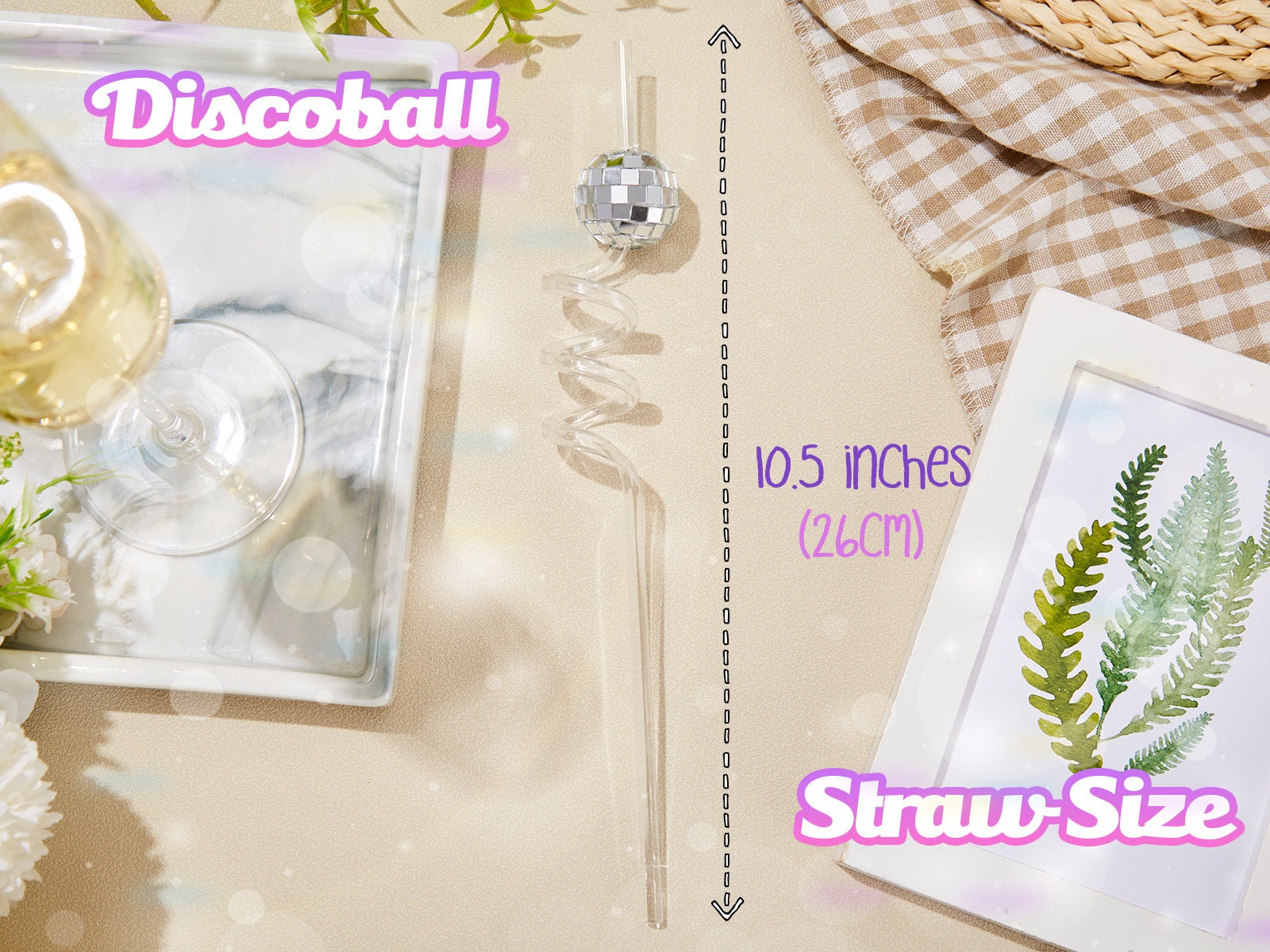 Disco Party Straw Disco Ball Drinking Straw Wedding Straw - Etsy