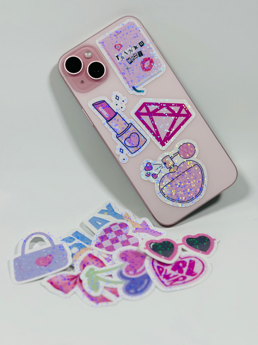 21 Pc Holographic Vinyl Girly Sticker Set L Waterproof Stanley Water ...