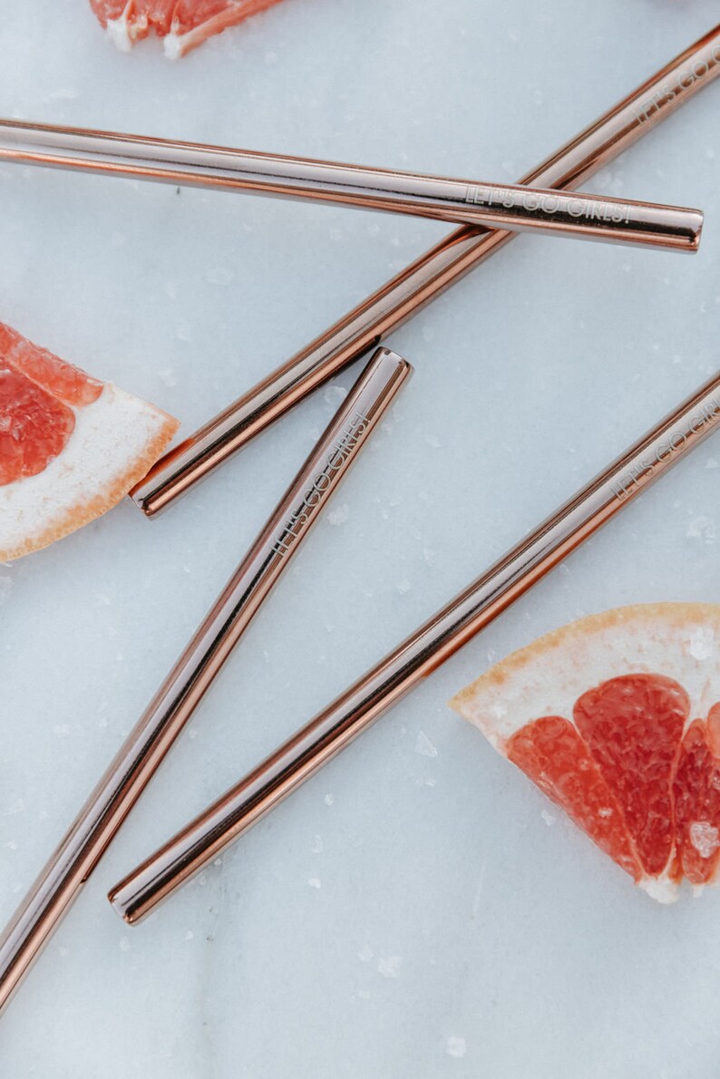 Let's Go Girls Rose Gold Straw, 10-set Pack of Bachelorette Party ...