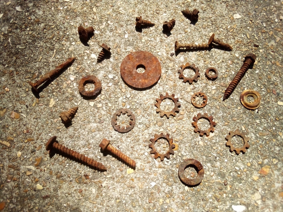 24 Piece Vintage Industrial Salvage Rusty Gear Washers Metal Supplies ...