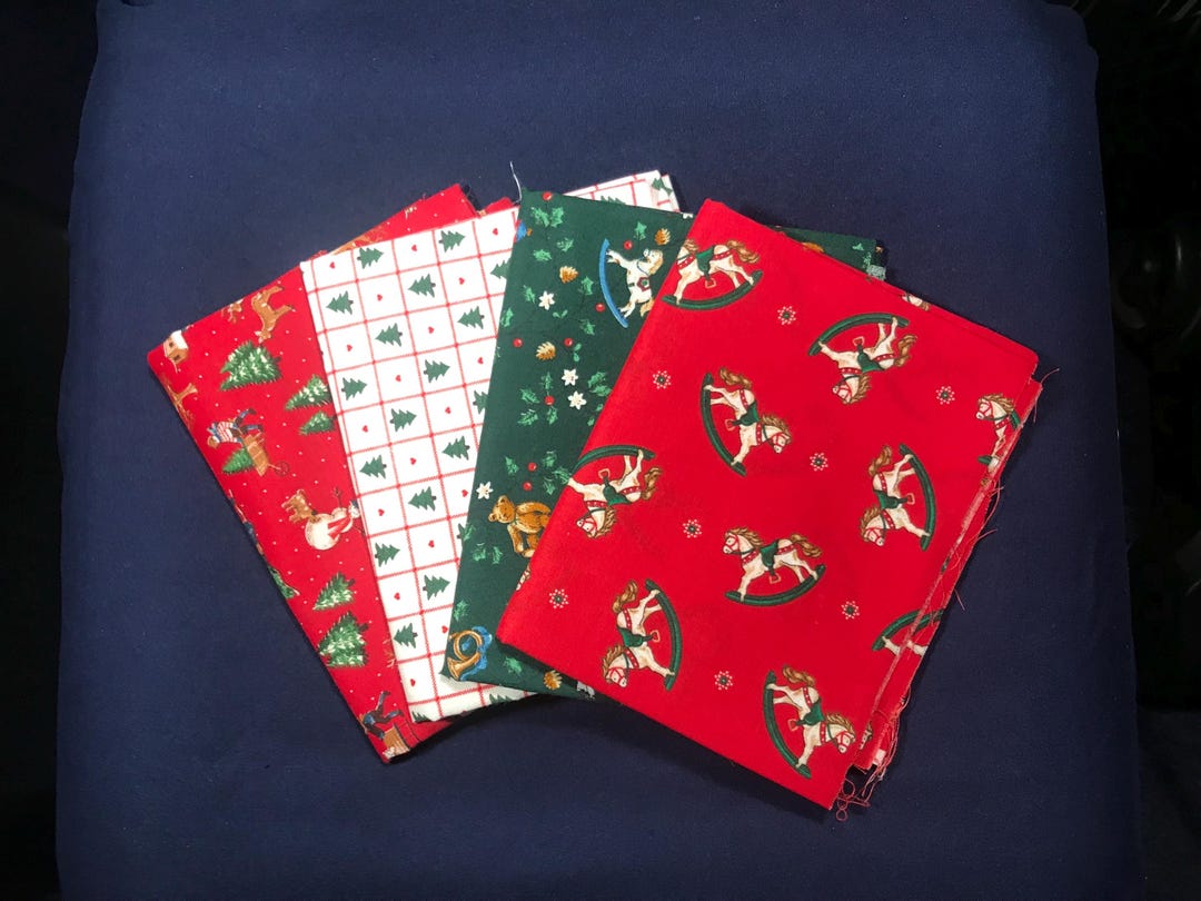 Christmas Fabric Vintage Christmas Fat Quarters Holiday Fabric ...