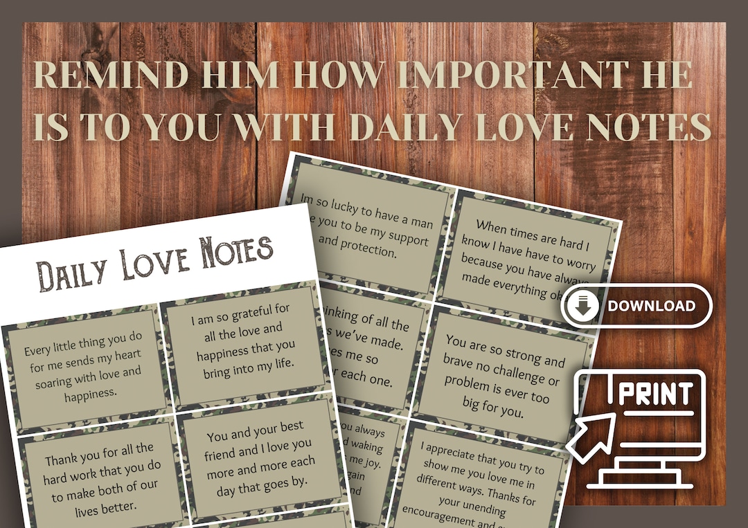 Lunch Notes for Husband Lunchbox Notes Boyfriend Daily Love Notes for ...