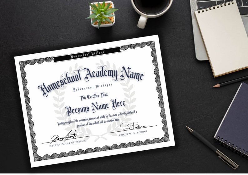 Homeschool Diploma Template Highschool Graduate Diploma Instant ...