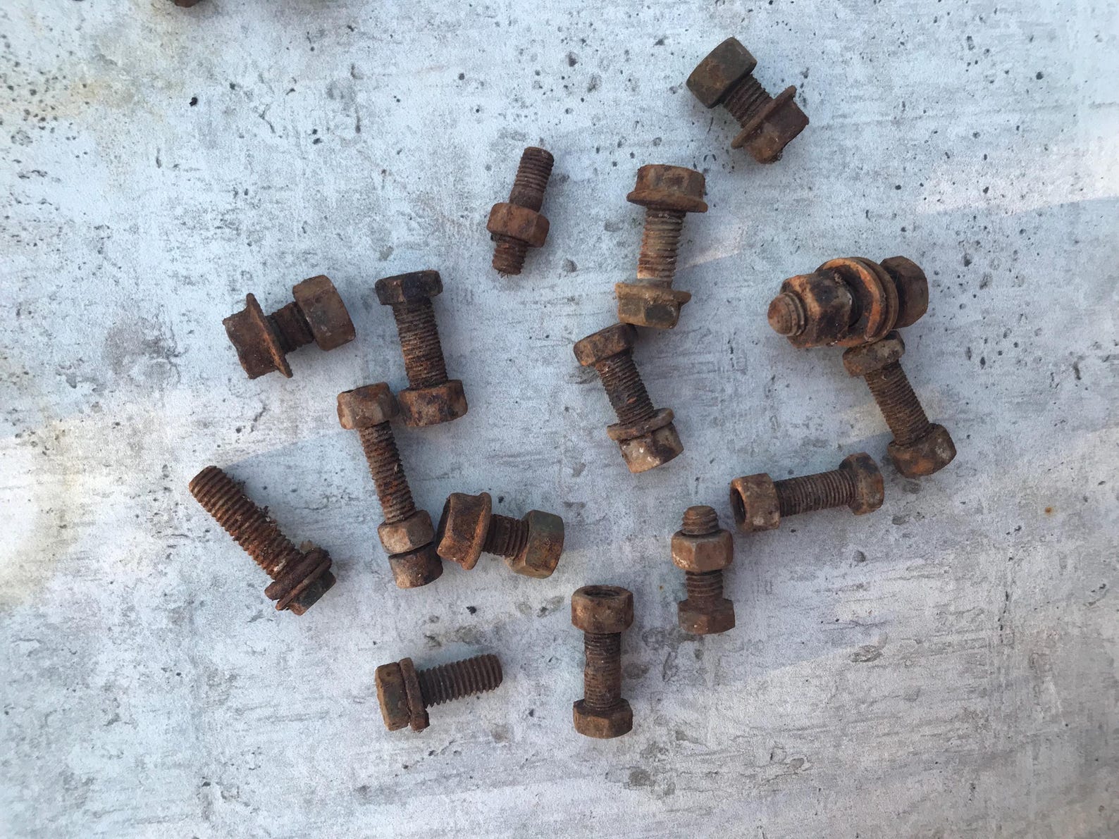 Rusted Metal Assemblage 34 Rusty Nuts and Bolts Rusty Washers Rusted ...