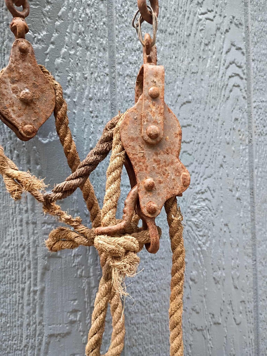 Antique Farm Pulleys Rusty Pulleys and Rope Rusted Farm Tools Rusty ...