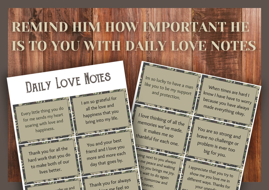 Lunch Notes for Husband Lunchbox Notes Boyfriend Daily Love Notes for ...