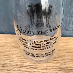 Vintage Milk Bottles Half Pint Milk Bottles Oberweis Dairy Bottle Set of 2 Small Glass Milk ...