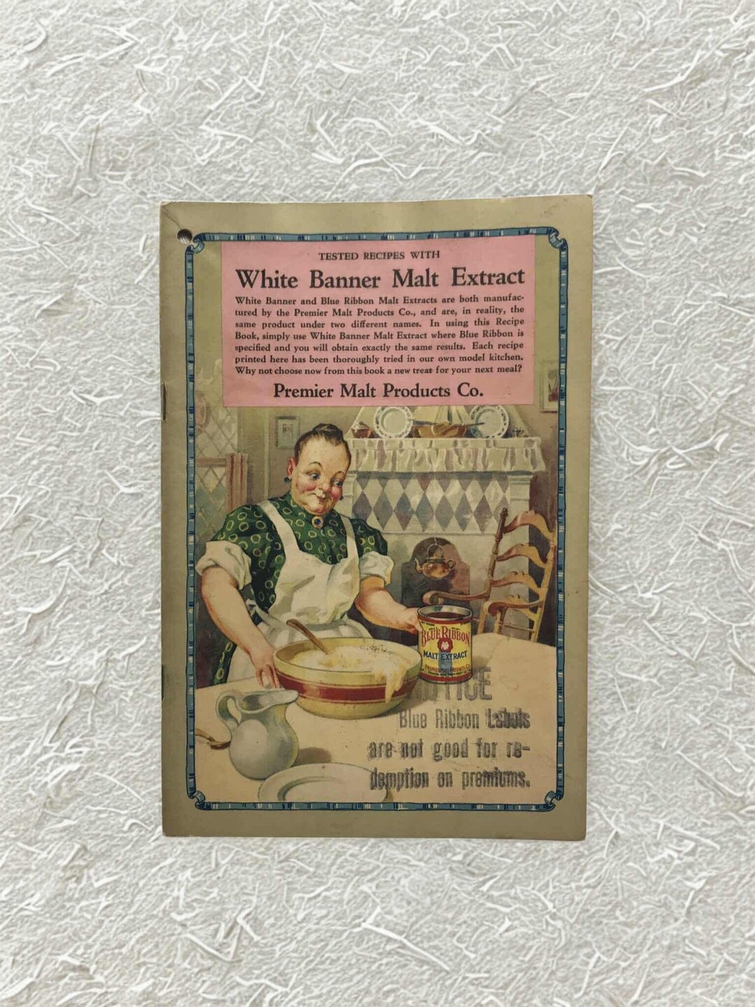 Antique Cookbooks Vintage 1928 Tested Recipes With White Banner Malt ...
