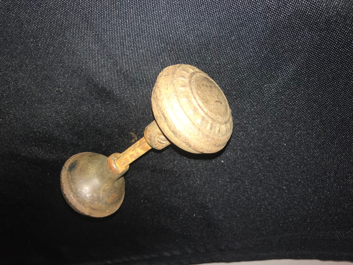 Antique Door Knob Set Old Cast Bronze Door Knob Circa 1890s Antique Furniture Hardware Antique ...
