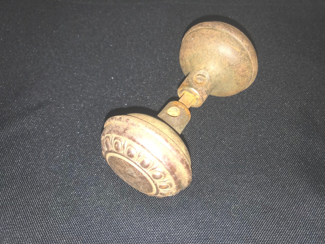 Antique Door Knob Set Old Cast Bronze Door Knob Circa 1890s Antique Furniture Hardware Antique ...