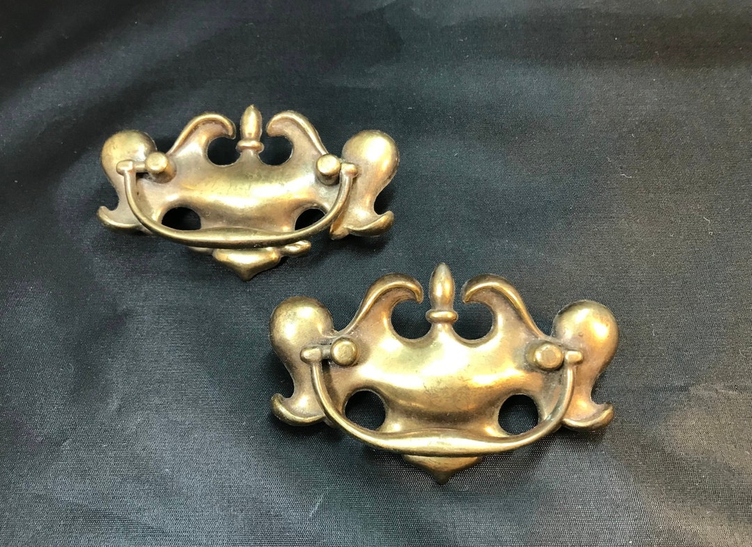 Vintage Drawer Handles Set of 2 Classic Swing Handles for Dresser Brass ...