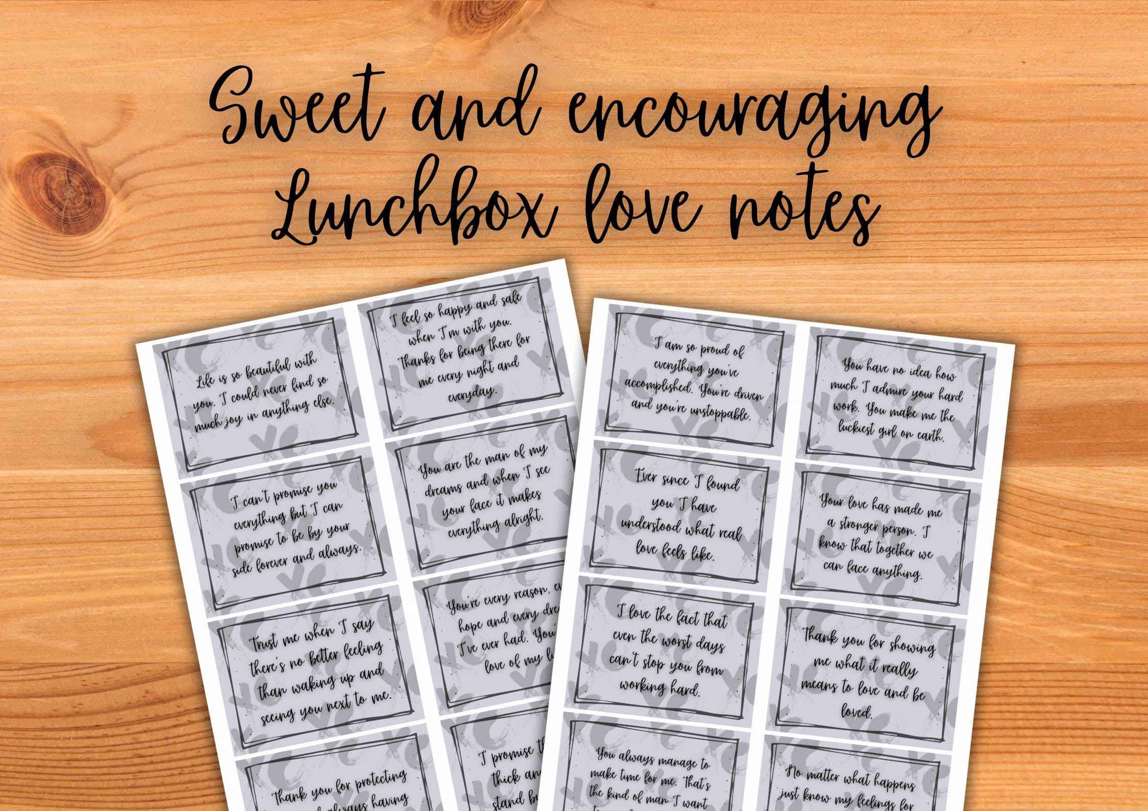 Lunch Box Notes for Husband Thank You Notes for Boyfriend Daily Love ...