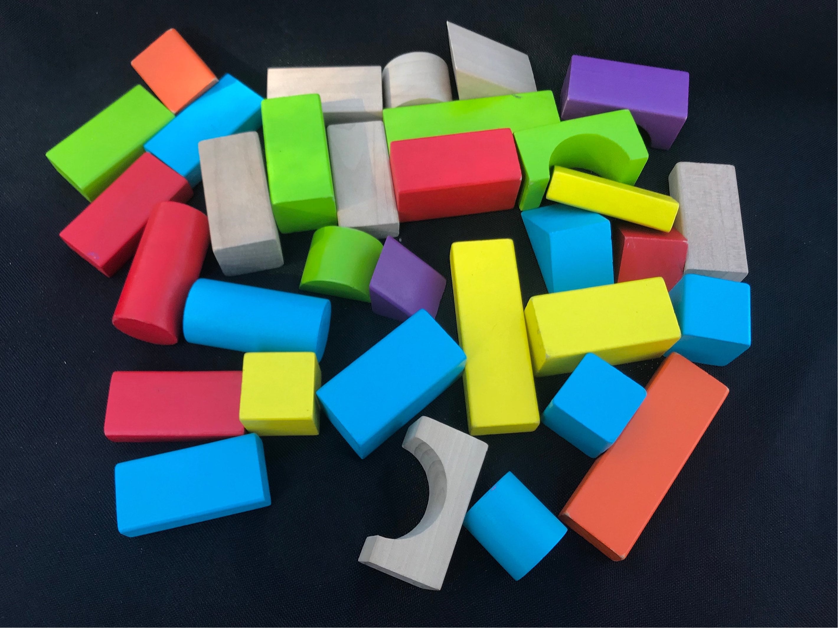 Playskool Wooden Building Blocks Childrens Colorful Stacking Blocks ...