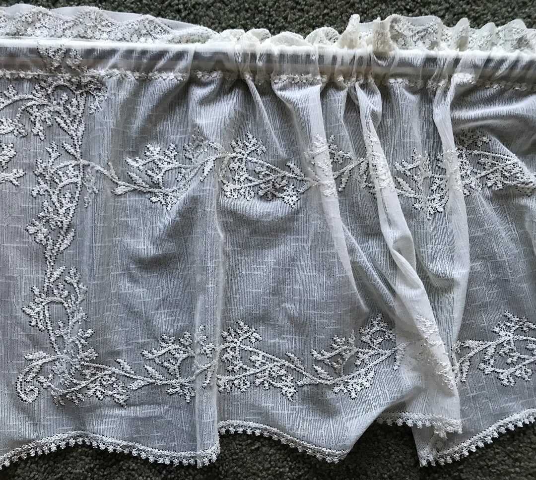 Vintage Lace Curtain Valance for Kitchen Window Lace Floral Elegant ...