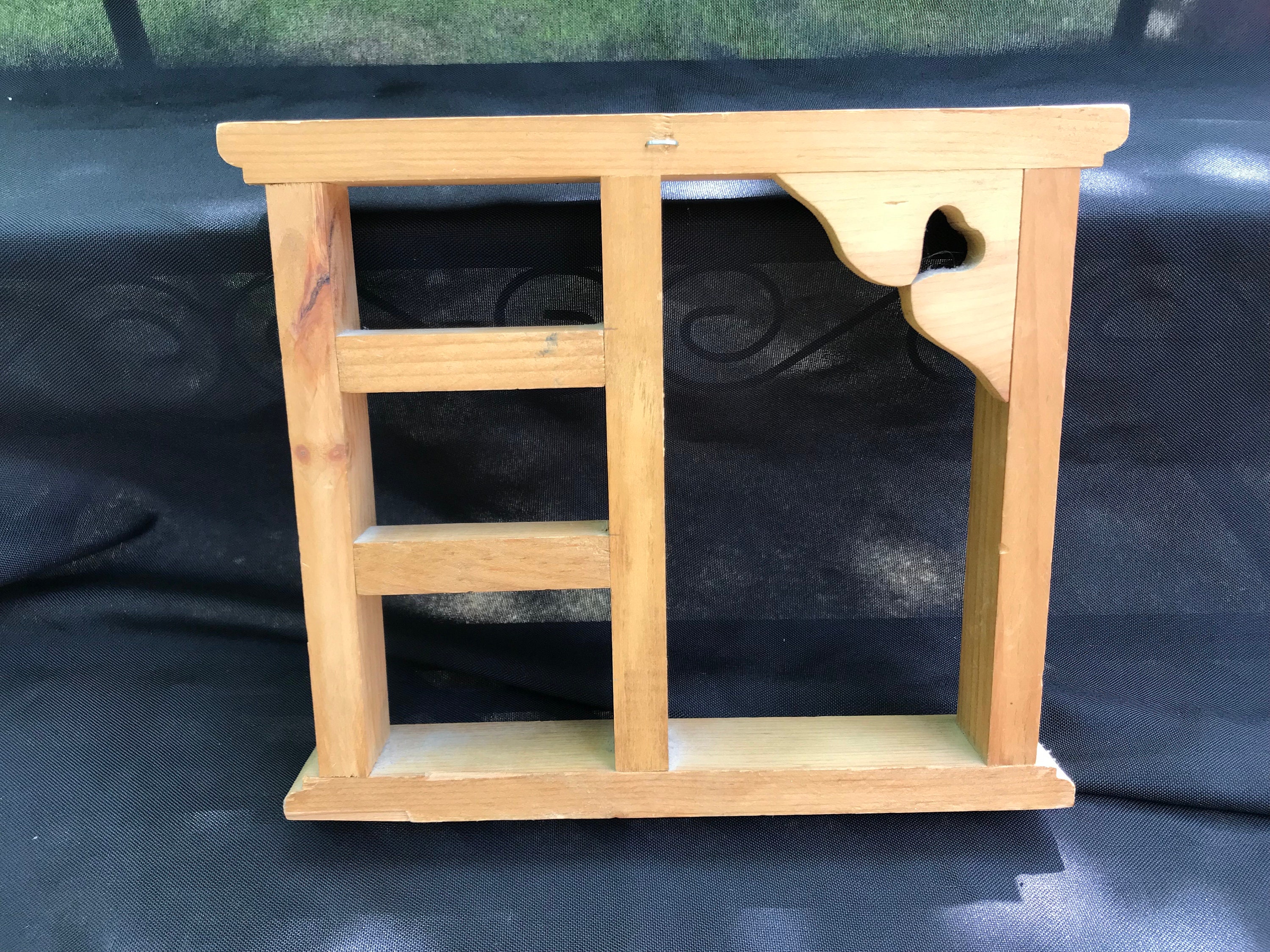 Vintage Wooden Tiny Display Shelf Wall Hanging Curio Shelf Home Decor ...