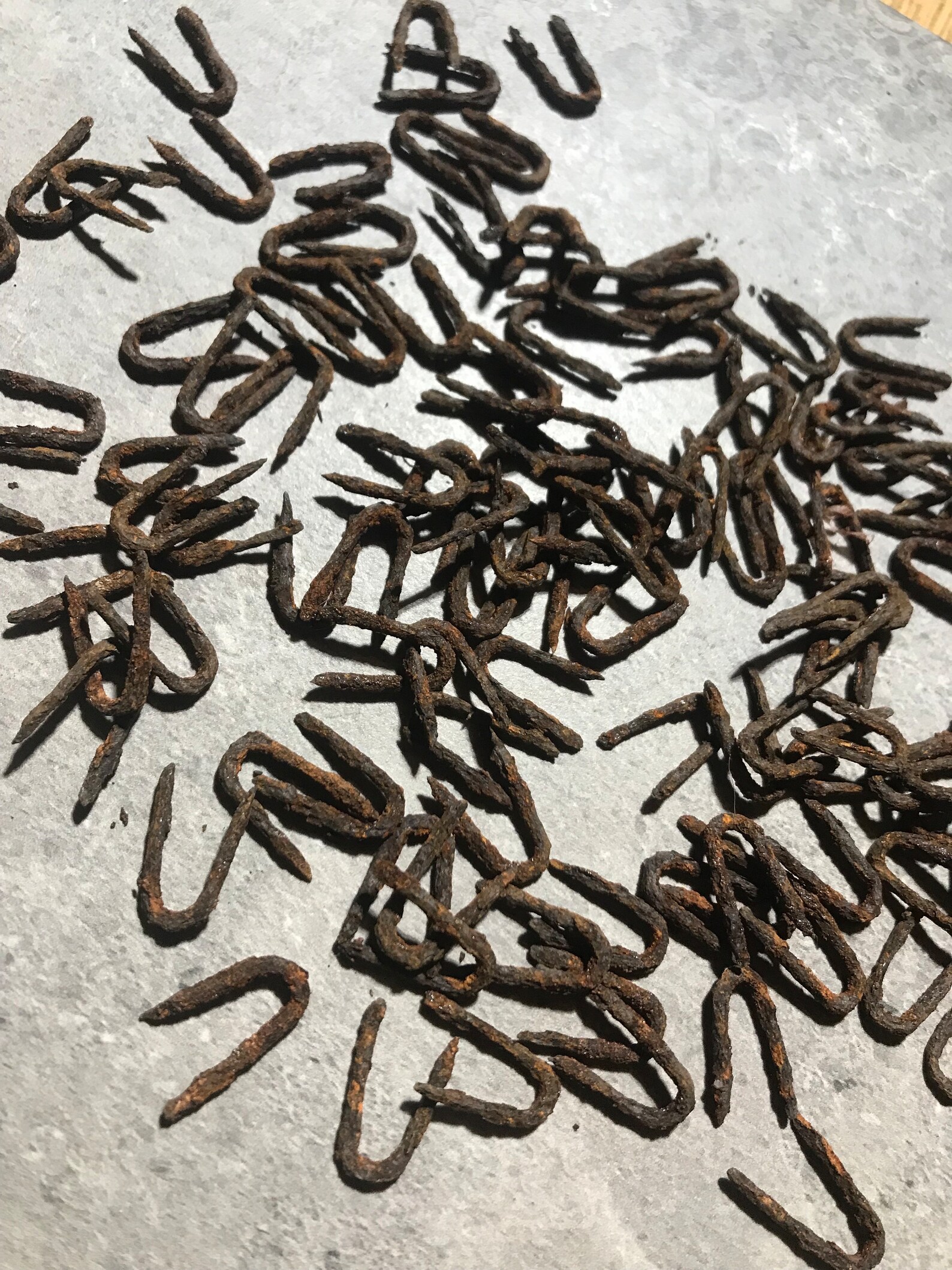 Rusty Vintage Staples 15 Small Rusted Fasteners Mixed Media Supplies ...