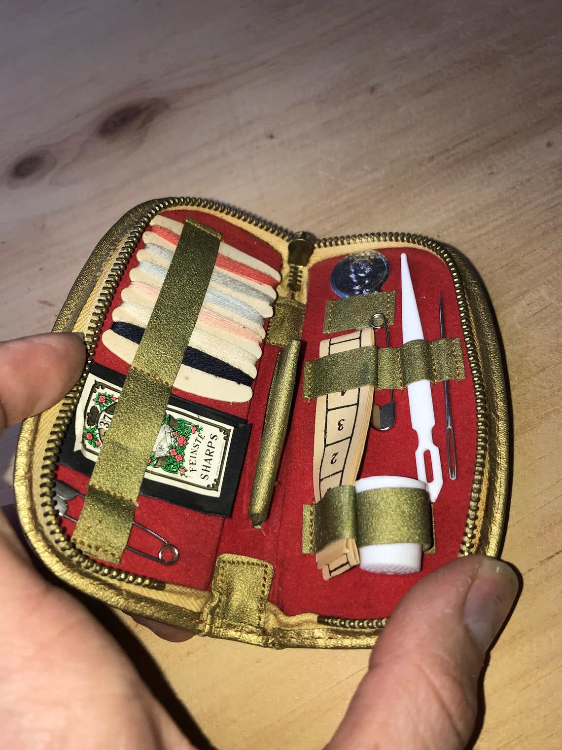 Vintage Pocket Sewing Kit Travel Size Sewing Kit With Zipping Case ...