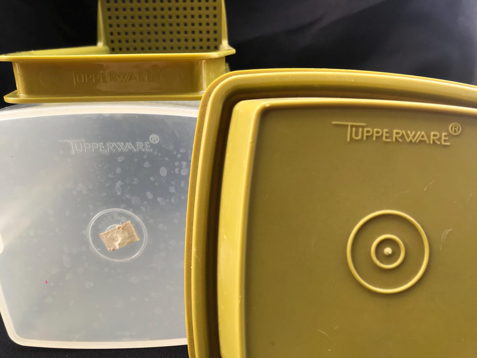 Tupperware Container Vintage Green Tupperware With Lid 1950s Strainer 3 ...