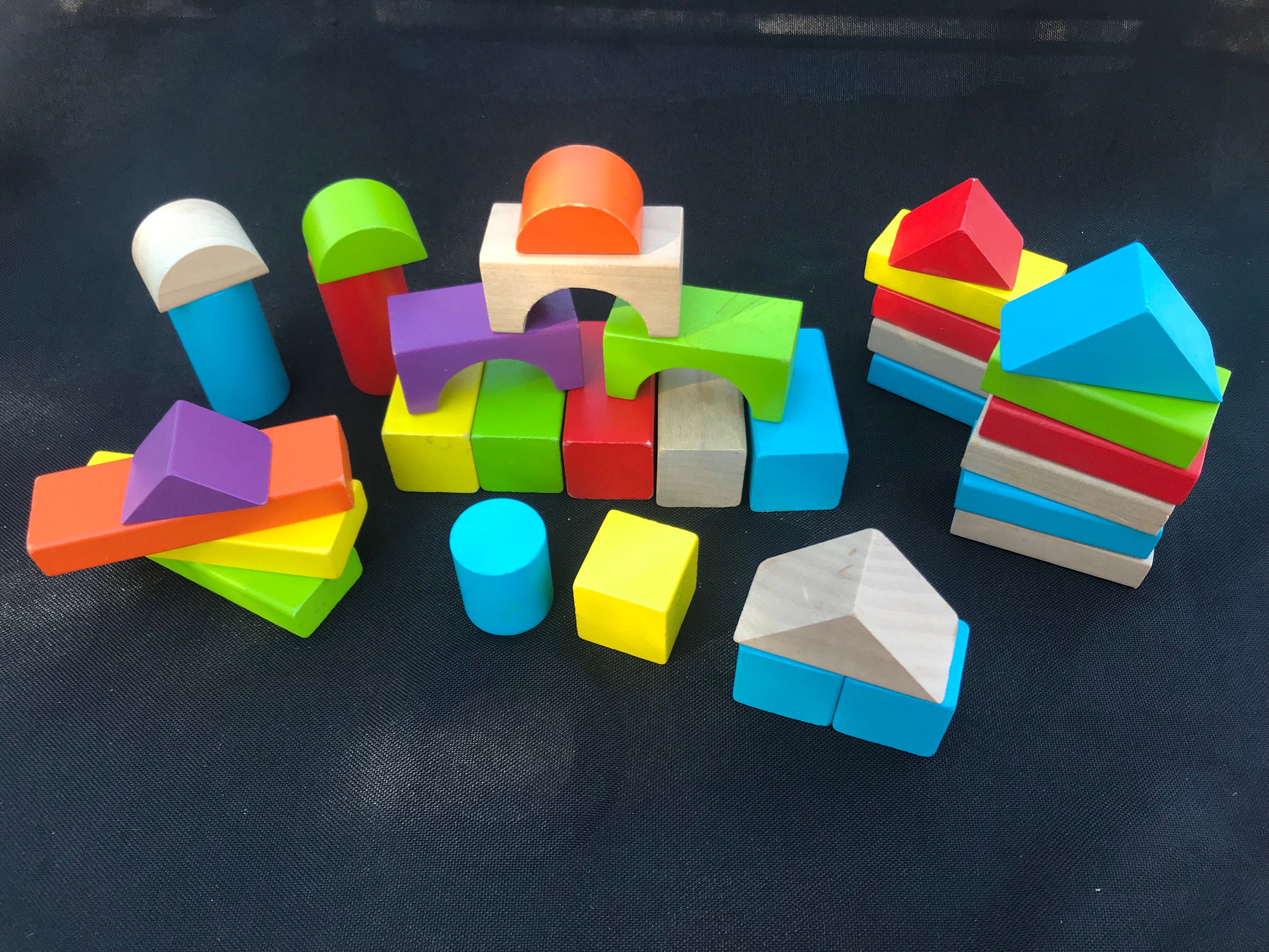 Playskool Wooden Building Blocks Childrens Colorful Stacking Blocks ...