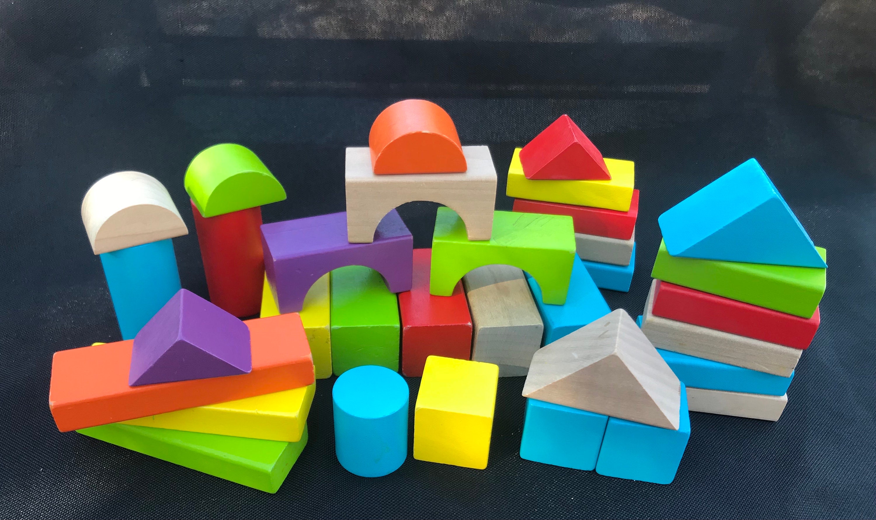 Playskool Wooden Building Blocks Childrens Colorful Stacking Blocks ...