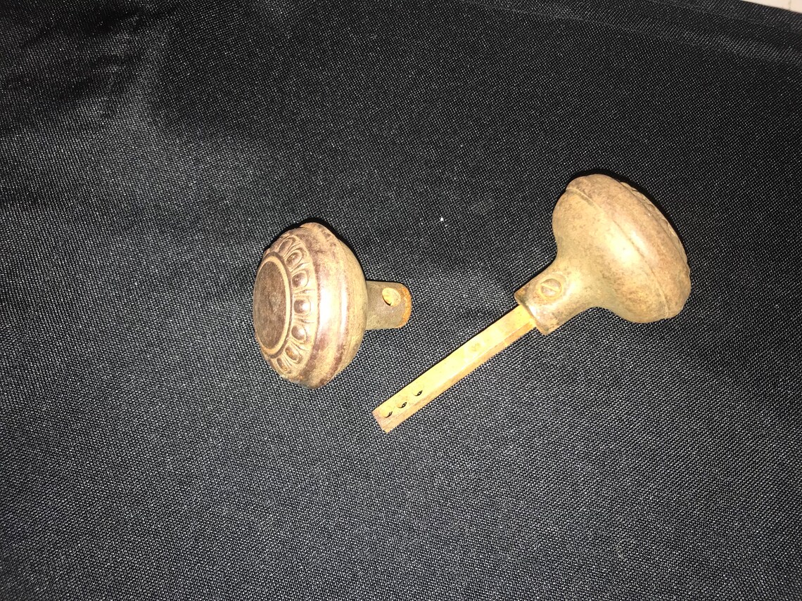 Antique Door Knob Set Old Cast Bronze Door Knob Circa 1890s Antique ...