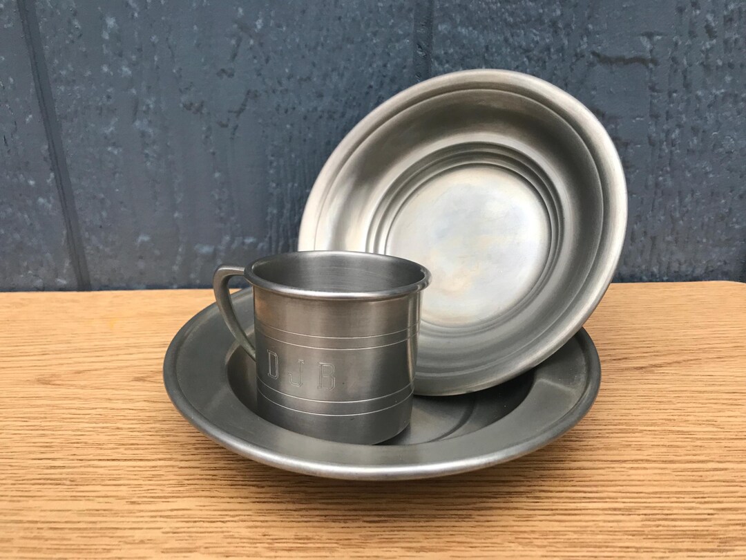 Matching Pewter Kitchenware Miniature Pewter Mug Small Pewter Bowls ...