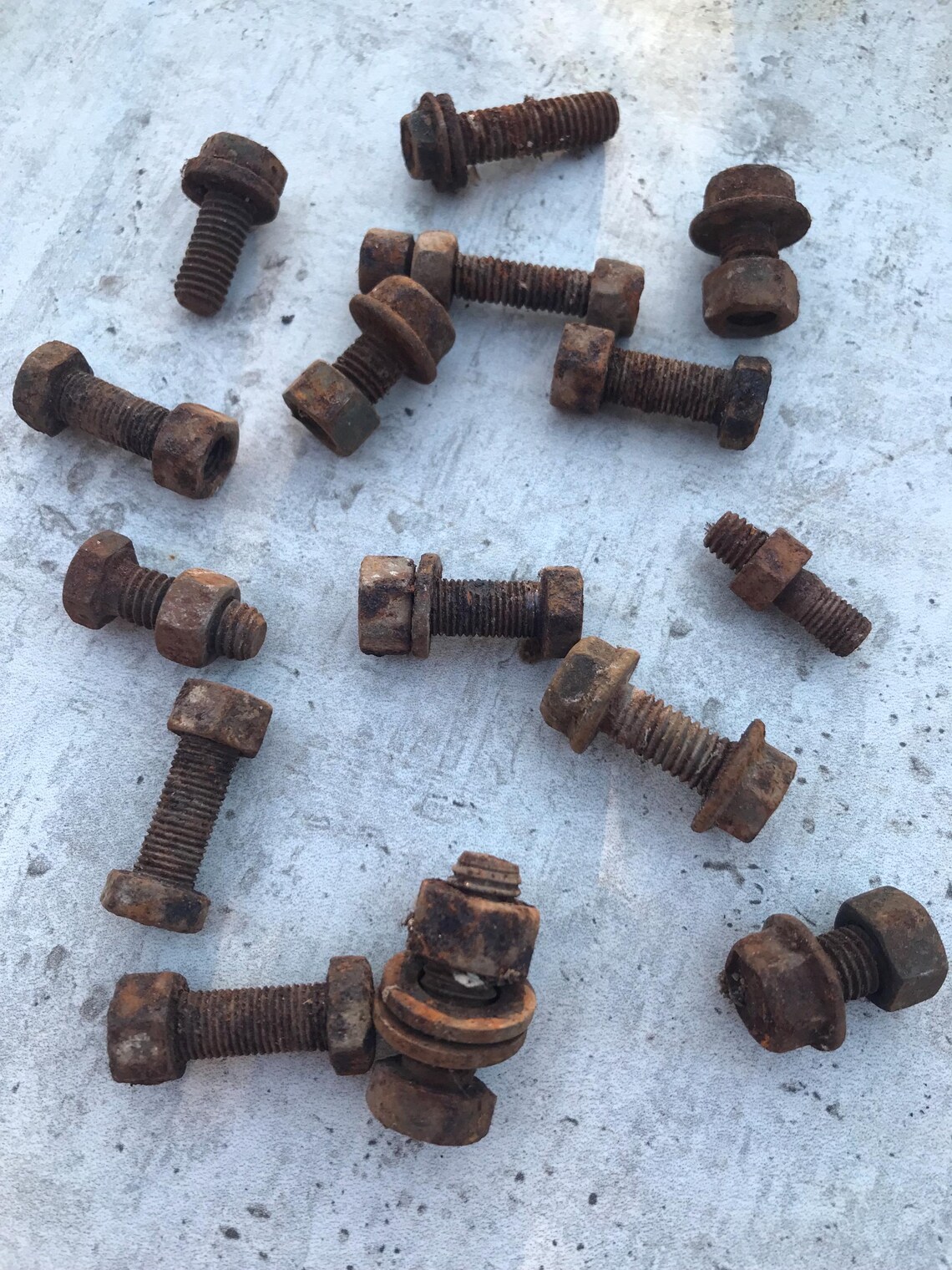 Rusted Metal Assemblage 34 Rusty Nuts and Bolts Rusty Washers Rusted ...
