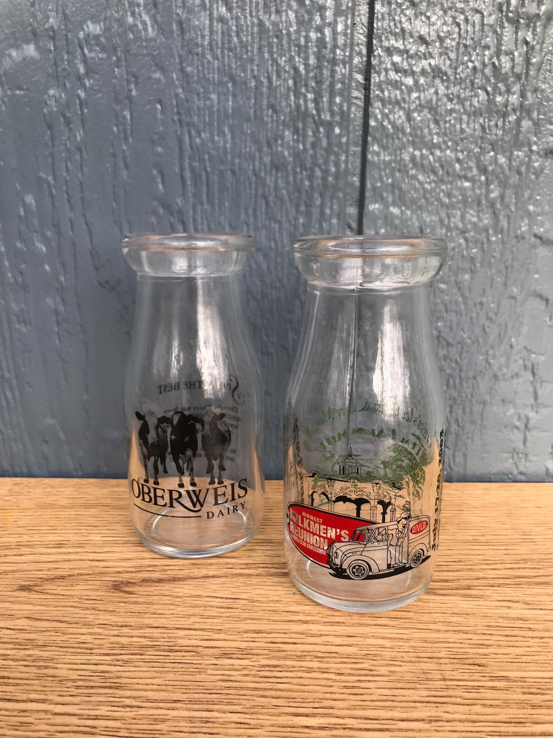 Vintage Milk Bottles Half Pint Milk Bottles Oberweis Dairy Bottle Set ...