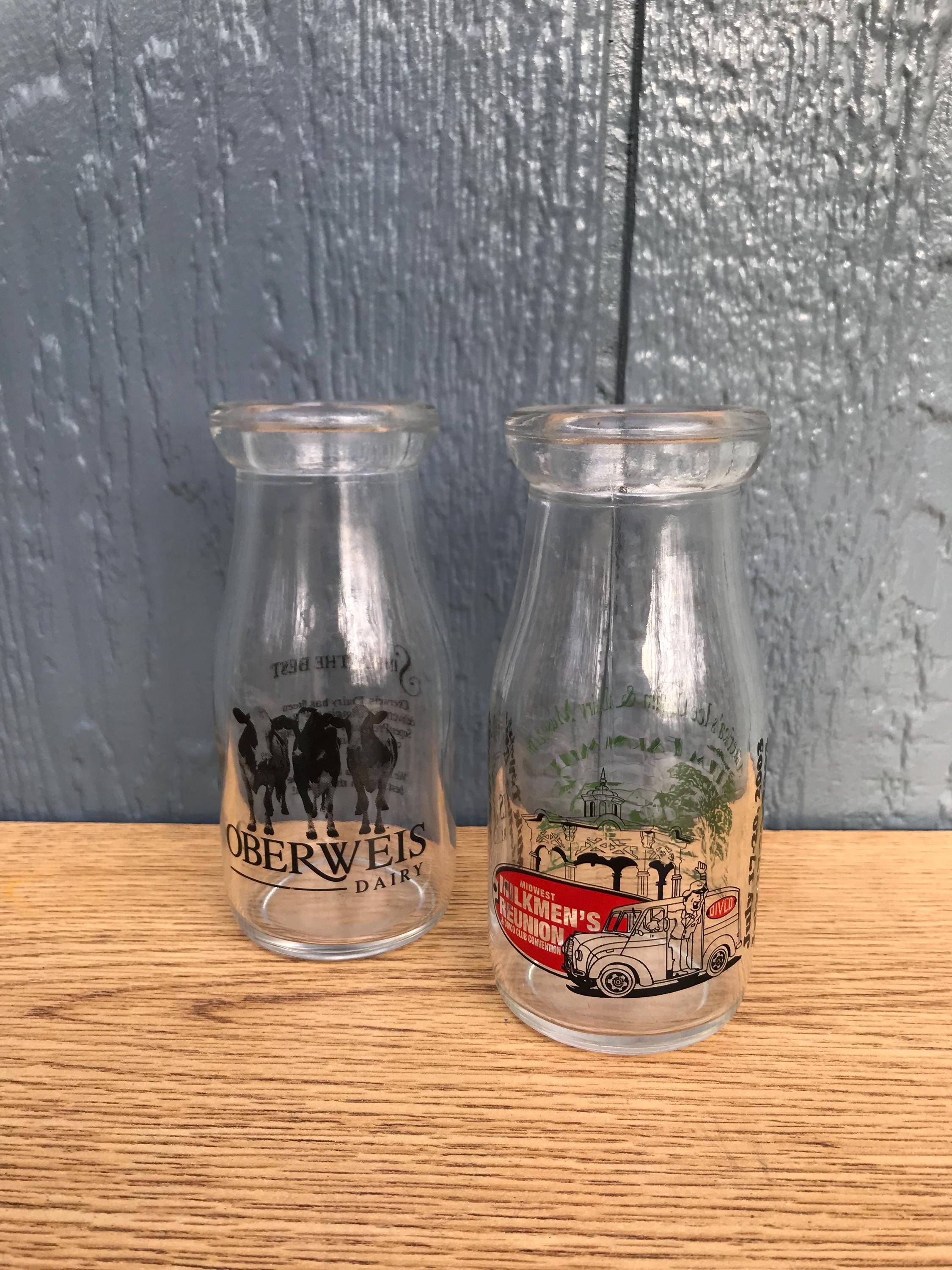 Vintage Milk Bottles Half Pint Milk Bottles Oberweis Dairy Bottle Set ...