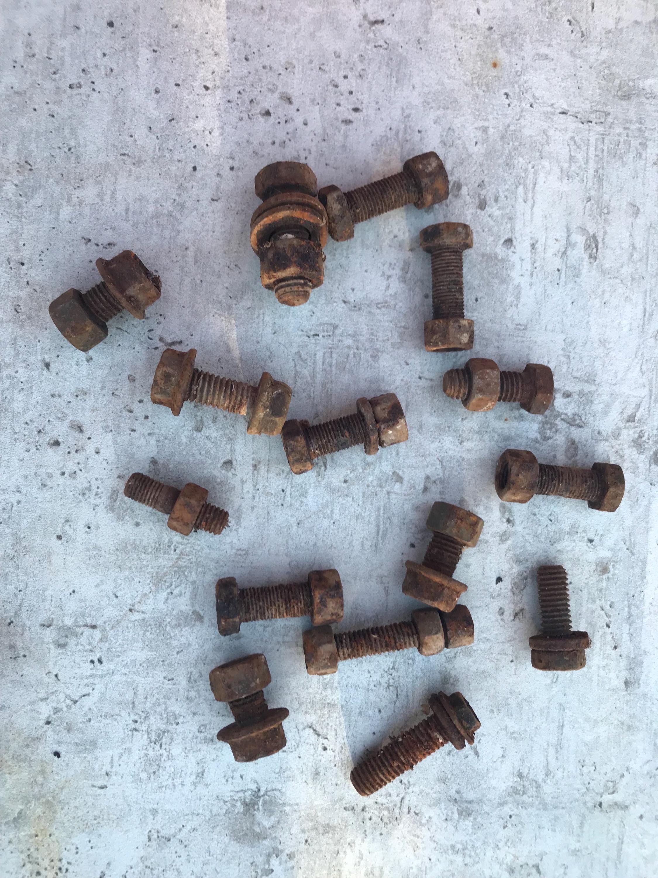 Rusted Metal Assemblage 34 Rusty Nuts and Bolts Rusty Washers Rusted ...