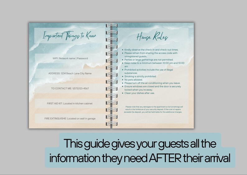 Airbnb Beach Welcome Book Template Airbnb Packet Vrbo Vacation Rental ...