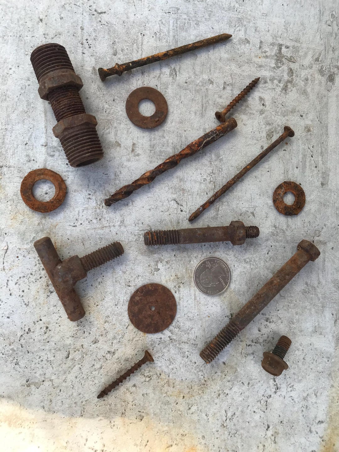 Rusty Washers Lot of Vintage Rusty Metal Pieces Rusty Nails and Rusty ...