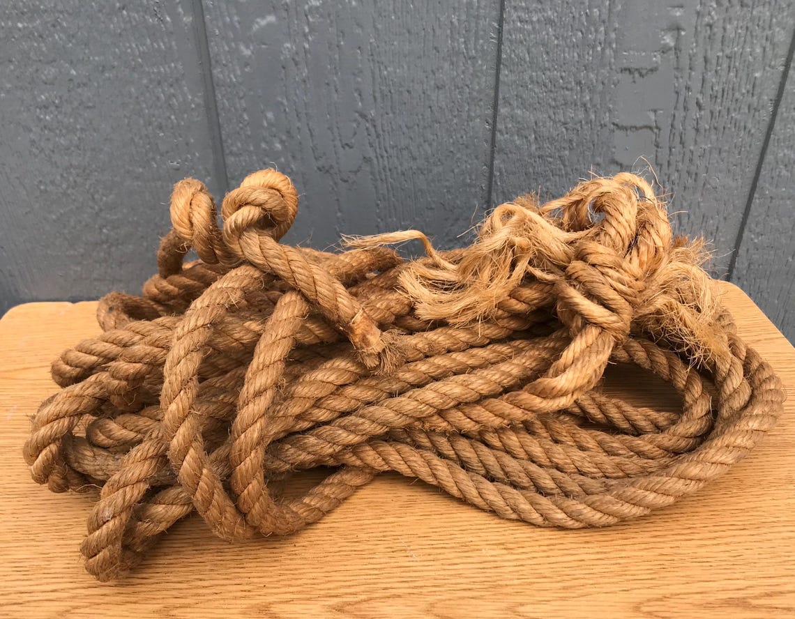 Antique Barn Rope 35 Foot Long Old Rope Western Decor Hanging Rope ...