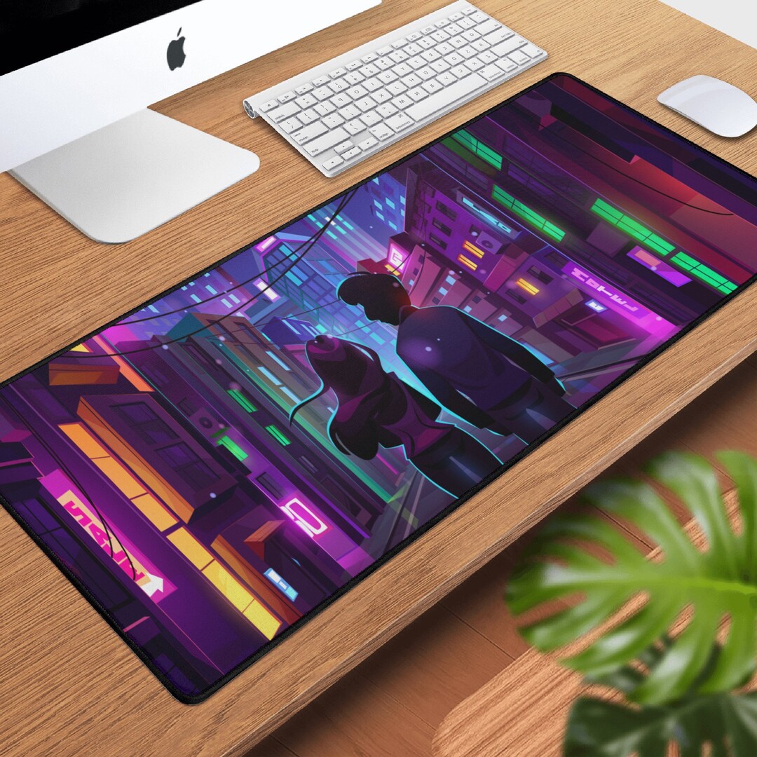 Silhouettes Couple Gaming Rectangle Mousepad ,city Street Mat, Mousepad ...
