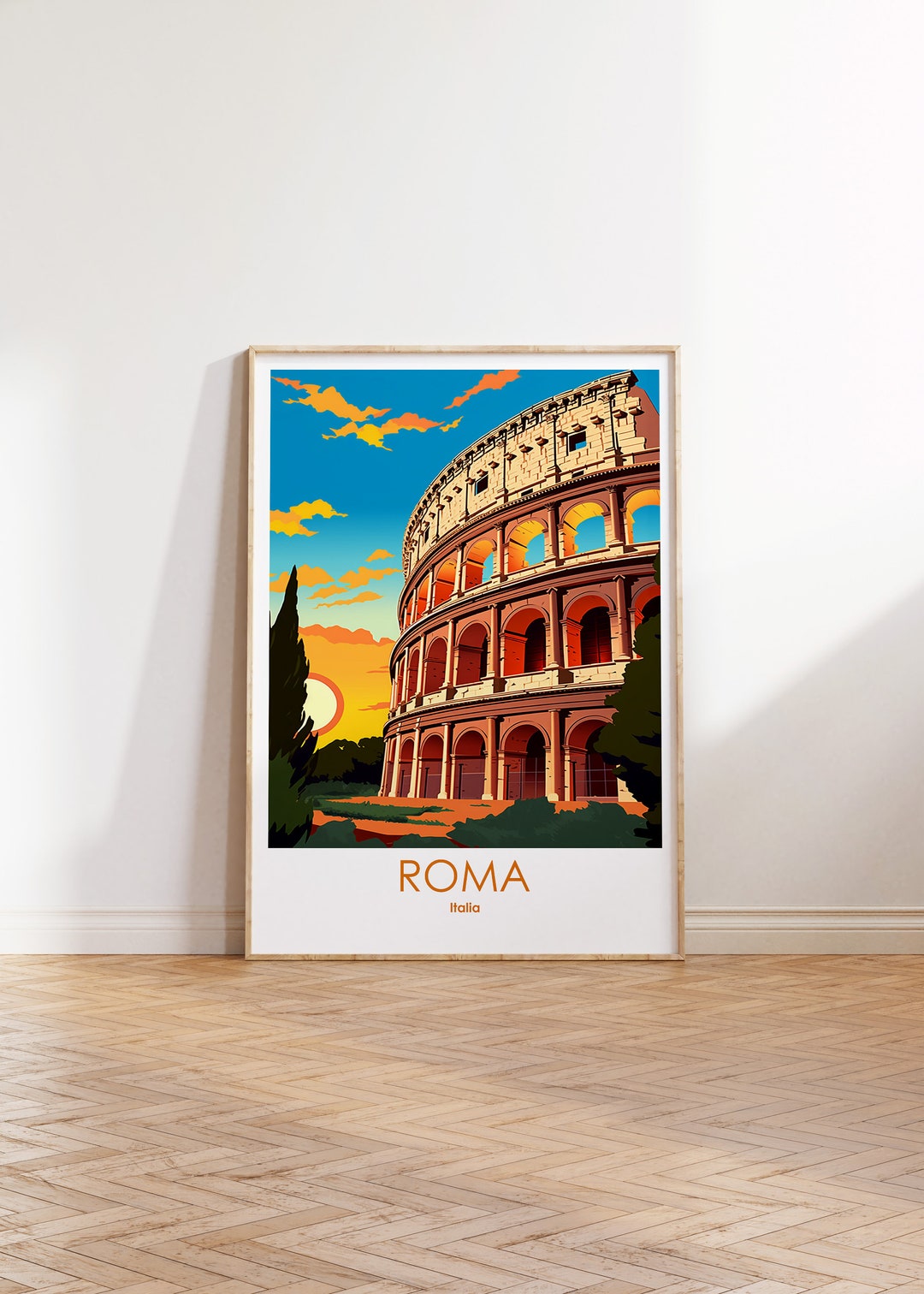 Roma Print, Roma Wall Art, Roe Retro, Rome Travel Poster, Affiche ...