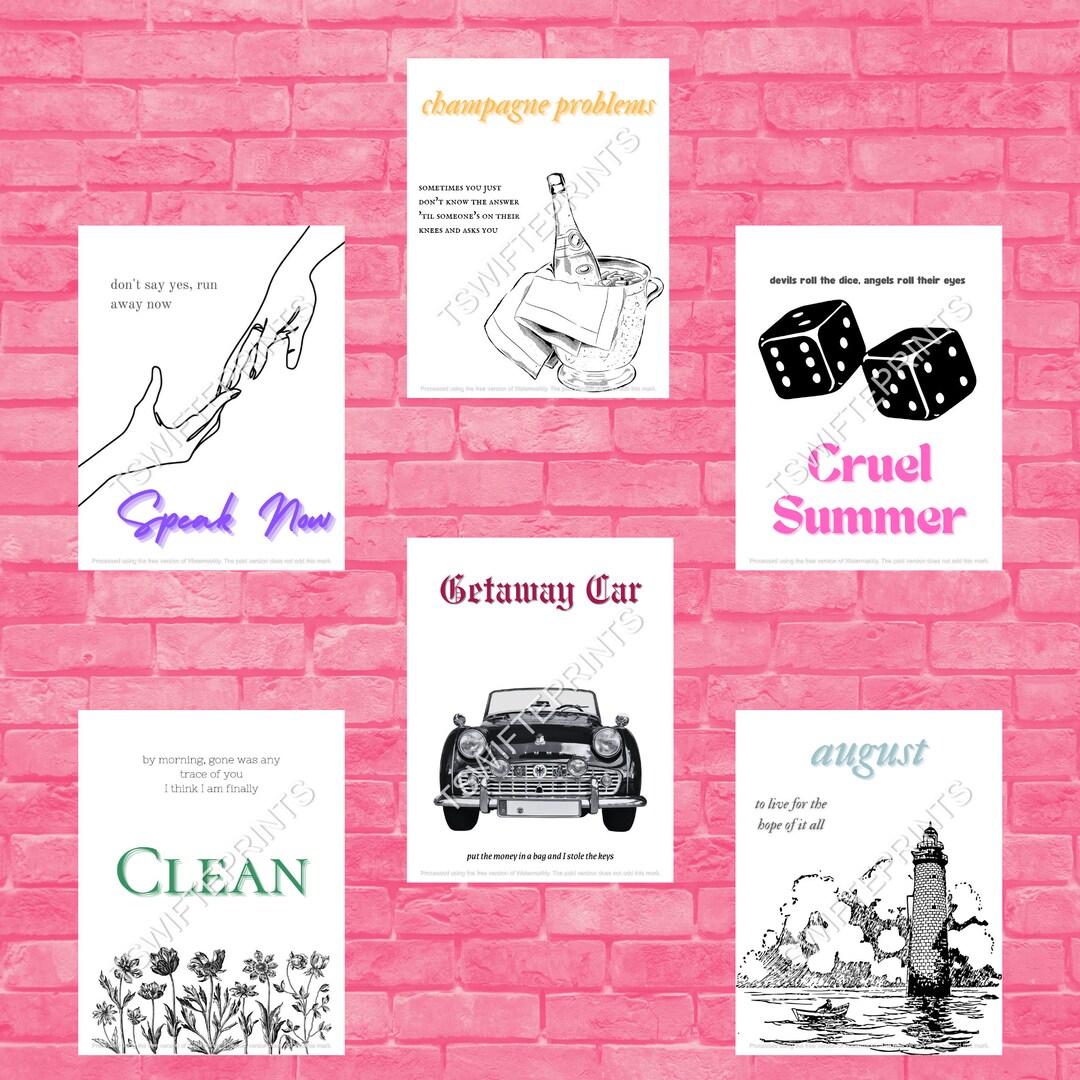 Taylor Swift Black & White Color Pop Prints DIGITAL DOWNLOAD Set of 25 ...