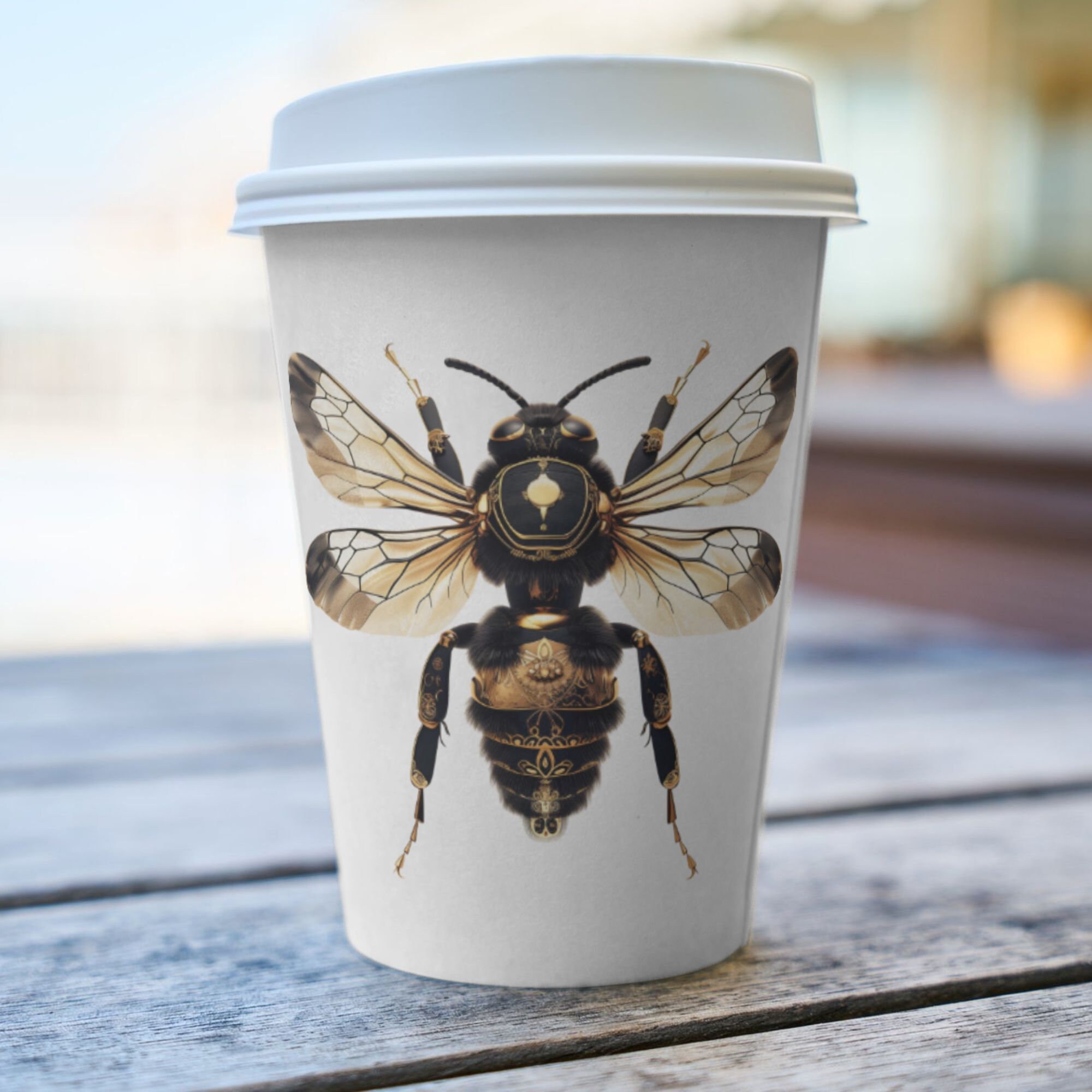 Black and Gold Bee Clipart Collection - Top-down Detailed Bees PNG ...