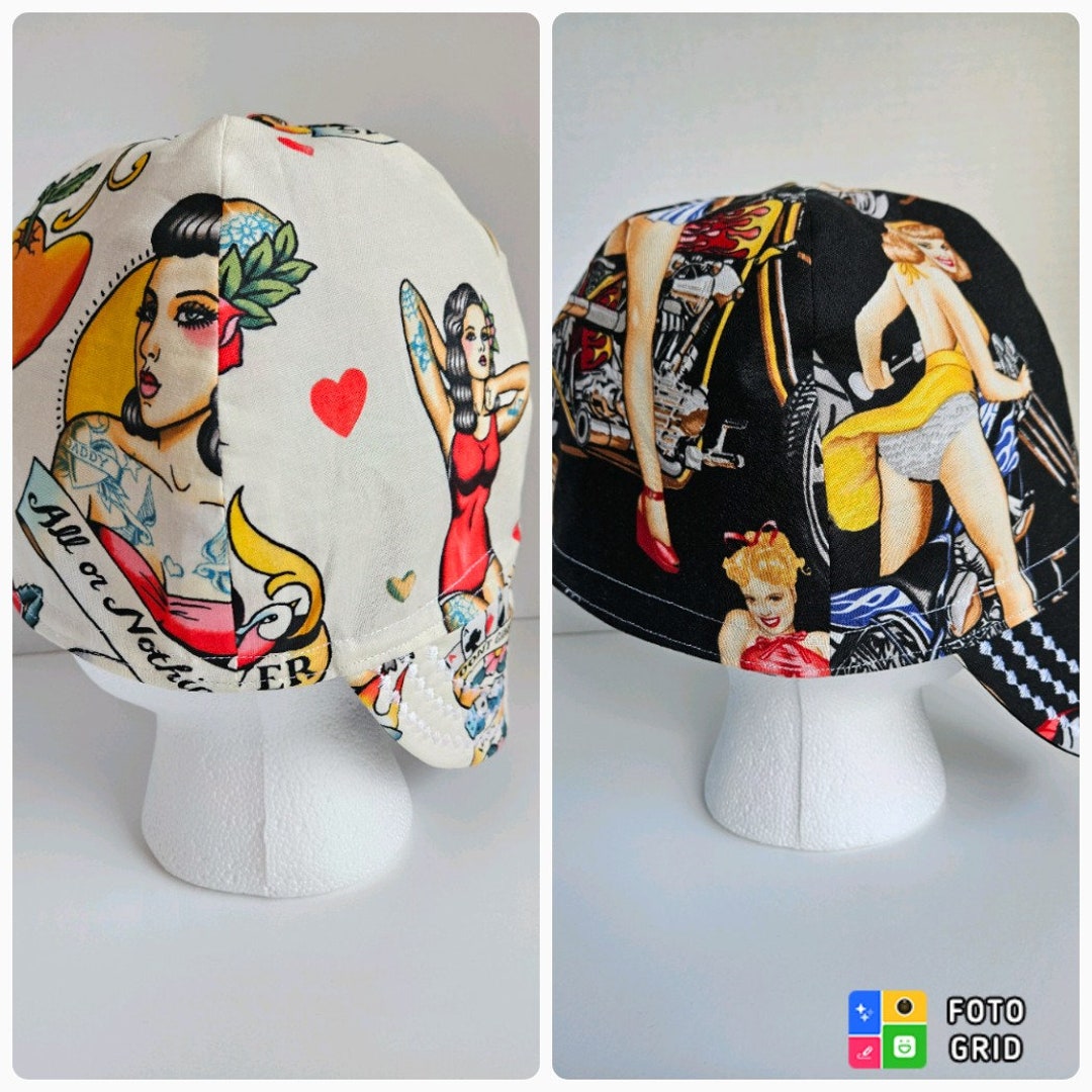 Pin-up Girl and Biker Girl Welding Caps - Etsy