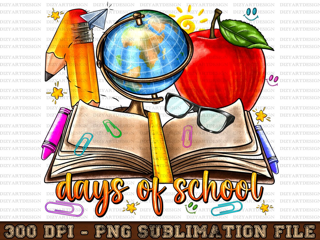 100 Days of School Png,school Kids Cut Files,100 Days of School,100th ...