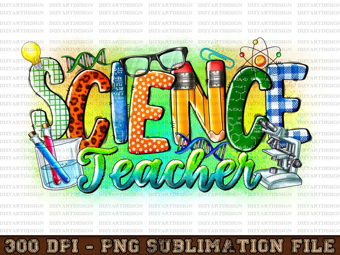 Science Teacher Png Sublimation Design Download, Teacher's Day Png ...